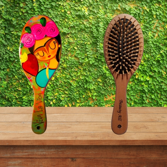 handcrafted | Accessories | Hair Brush Hand Painted Frida Kahlo ...